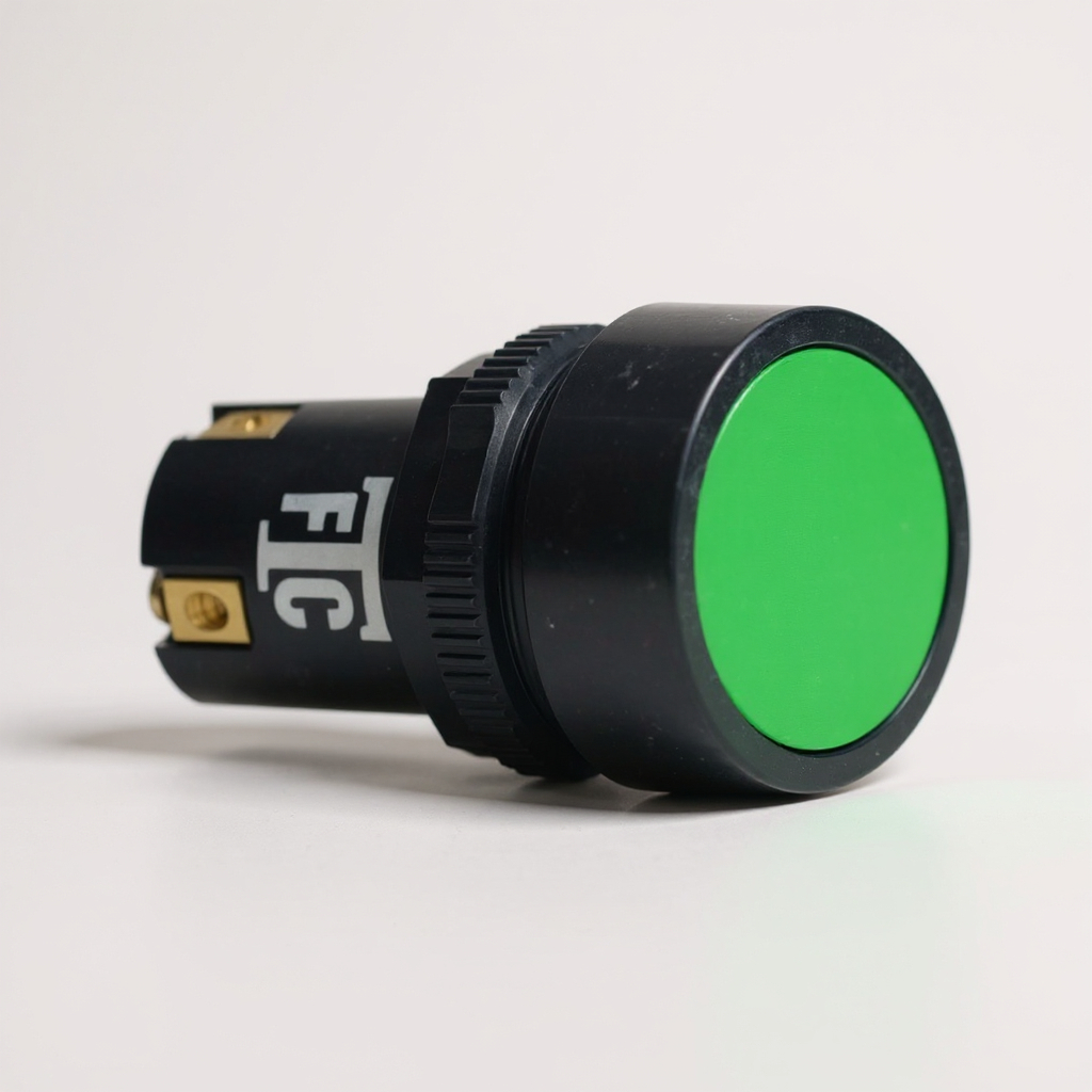 Push Button Green 22.5mm – ON/OFF, with in-Built 1NO + 1NC (both options)