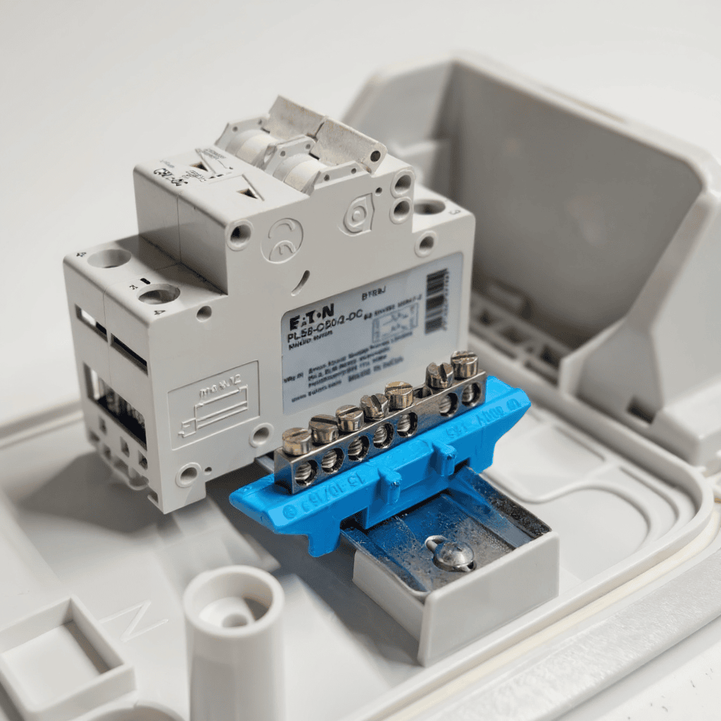 Din Rail Base Brass Neutral/ Earth Link - 7 way