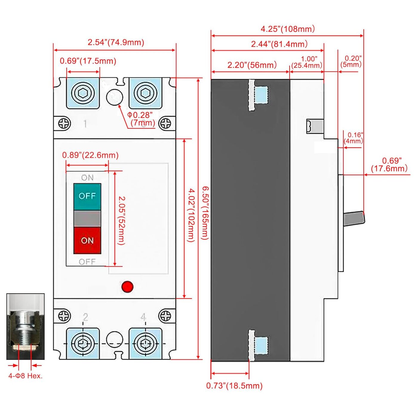 DC Circuit Breaker 2Pole 1000V 120A - MCCB Circuit Breaker for high ...