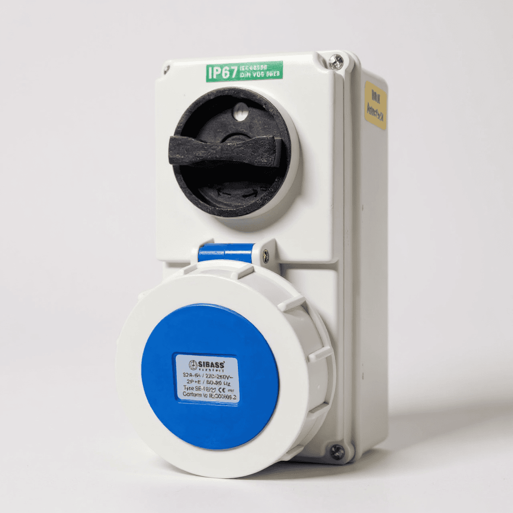 Interlock Switch Sockets Combined Vertical Mounting - IP67, 32 Amp-6h ...