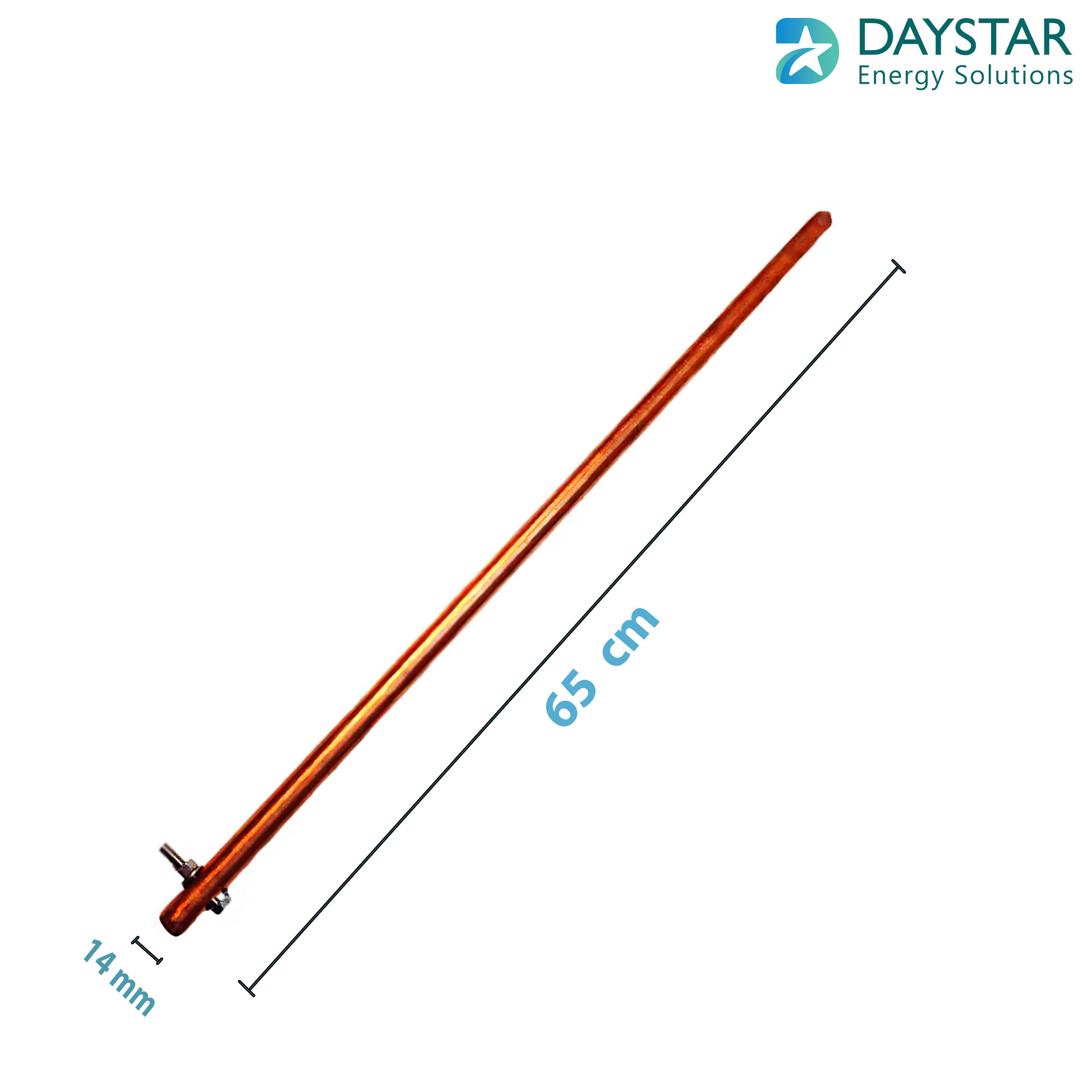2 Feet - Copper Bonded Earth Rod 14mm - 100 Microns (14mm & 100 Microns)