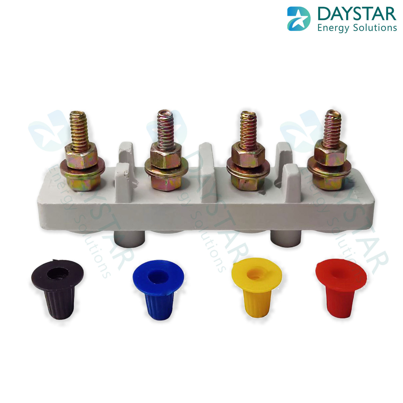 100 Amp 4 Pole Grey Standard Connection Plate with Red & Black Cap