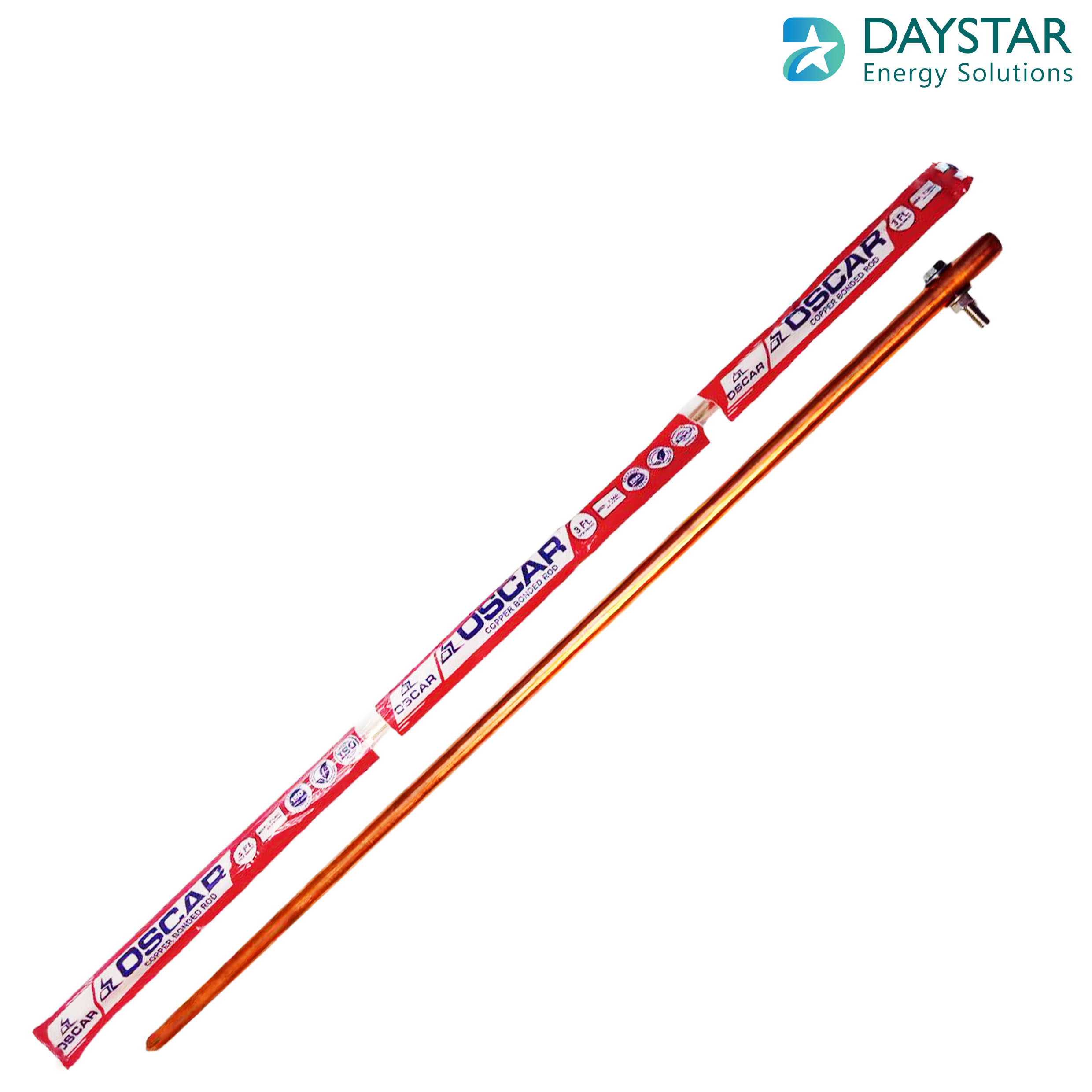 2 Feet - Copper Bonded Earth Rod 14mm - 100 Microns (14mm & 100 Microns)