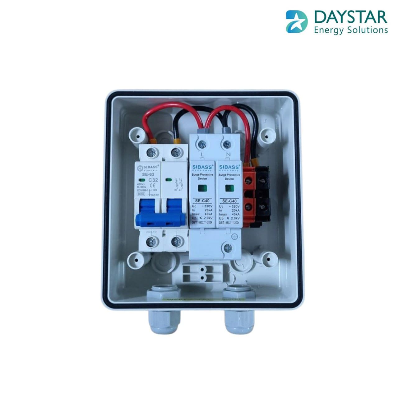 WaterShield IP66 ACDB Single Phase Inbuilt AC MCB 32A, AC SPD 320V