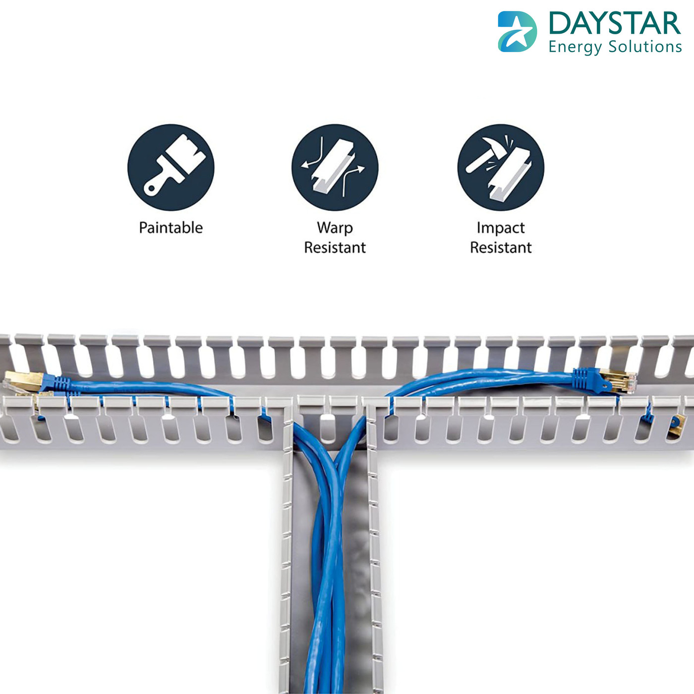 25mm X 25mm X 100cm PVC FRLS Cable Tray