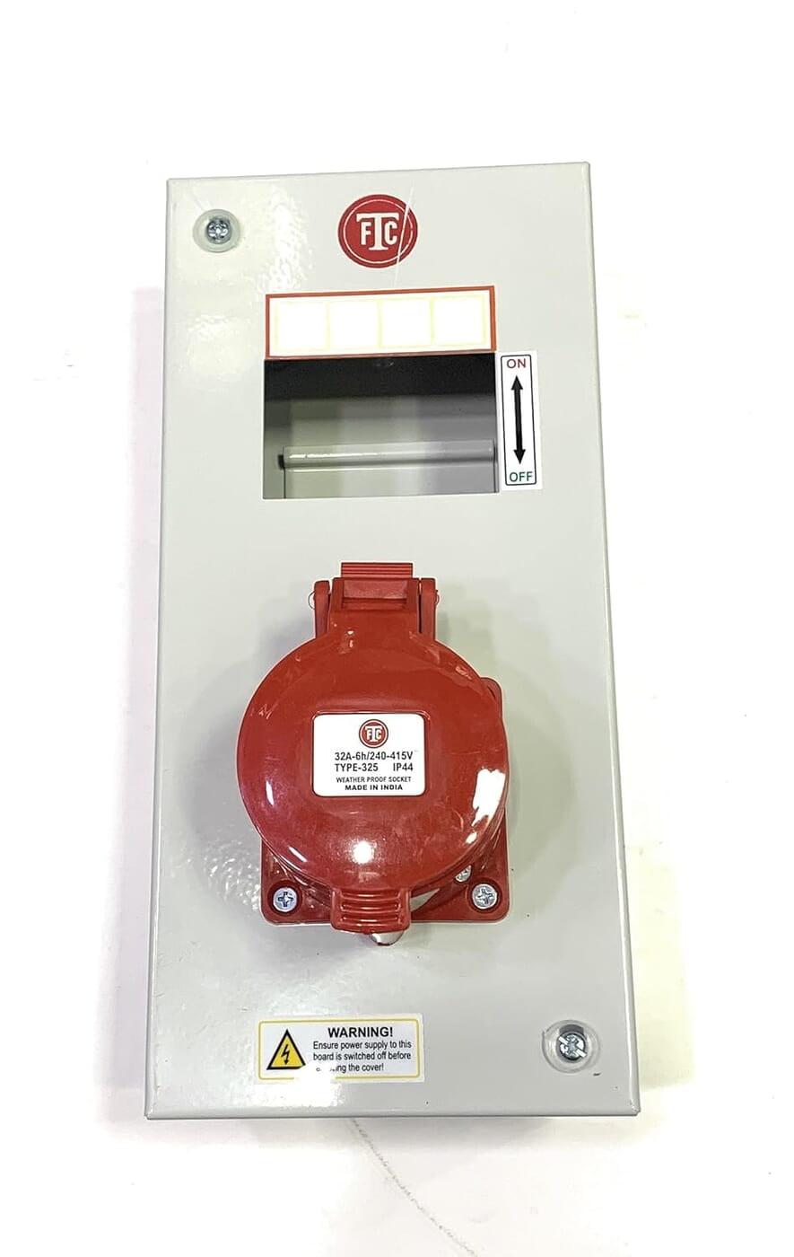 5 Pin/32A Industrial Plug & Socket steel sheet enclosures(without MCB ...