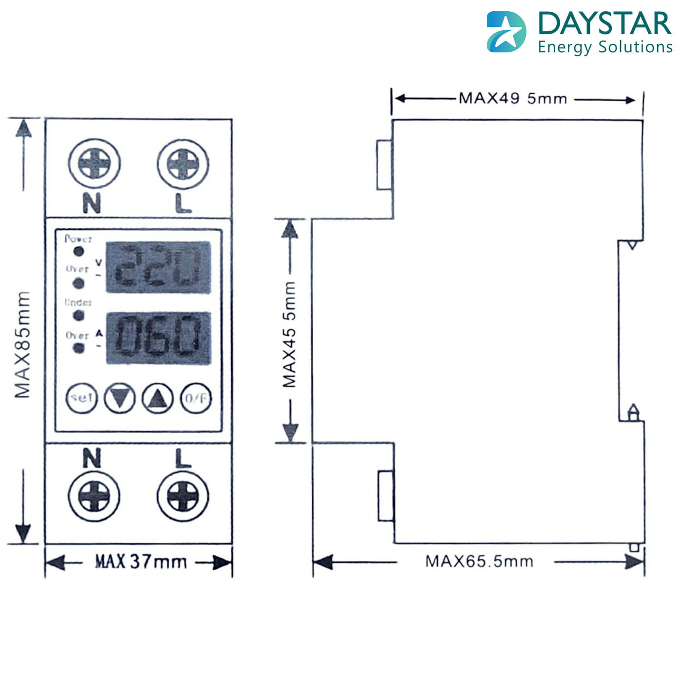 63A 230V Digital Energy Meter Weather-Proof Mount