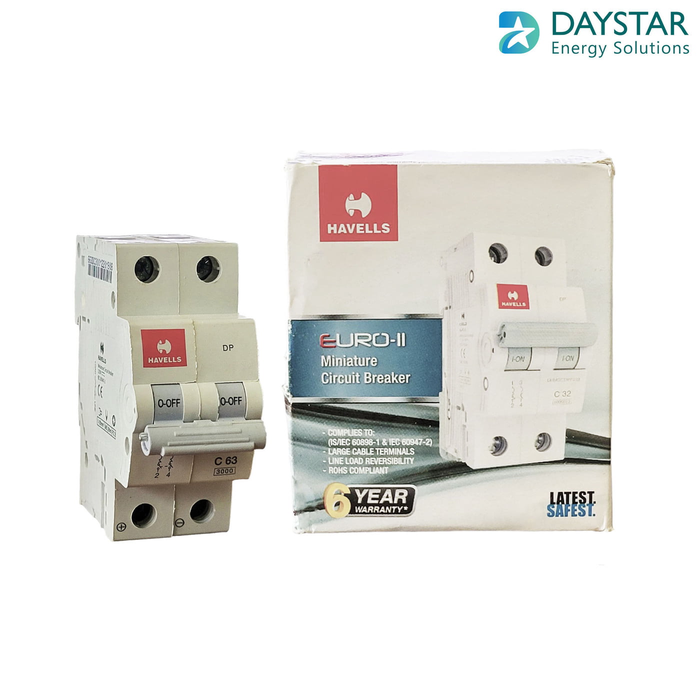 Havells 16A 2-Pole AC MCB – (C-Curve)