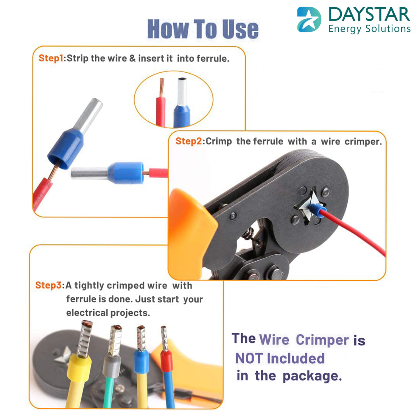 2.5 sq.mm Ferrule Copper Crimp Connector – Insulated Cord Pin End ...