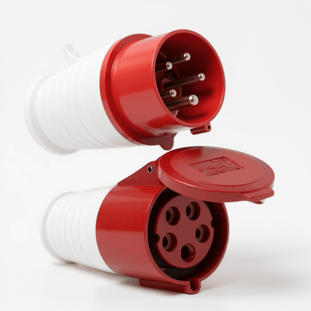 5 Pin/32A Industrial Socket With Plug IP44 Waterproof (Plug & Straight ...